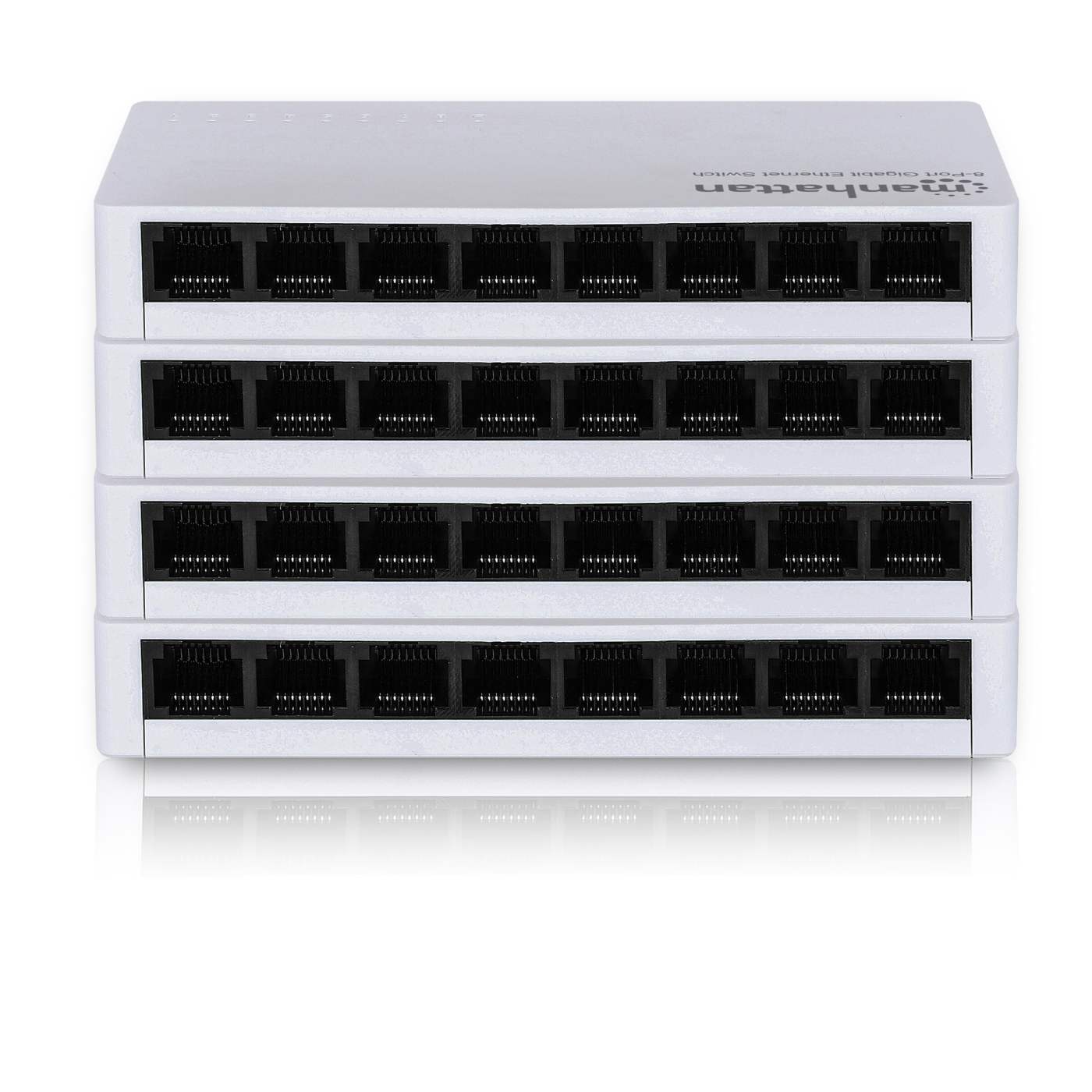 8-Port GbE Desktop & Wall Mount Netw. Switch | 4-Pack | Plug & Play ...